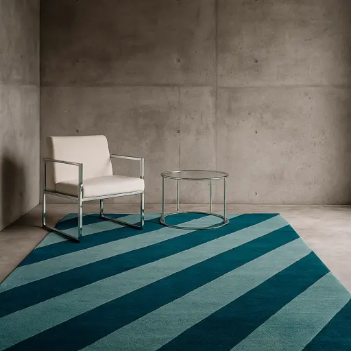 Sky Blue Rug | Blue Striped Rug | Tapis Studio