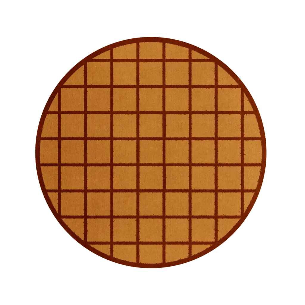 Waffle Round Rug | Round Geometric Rug | Tapis Studio