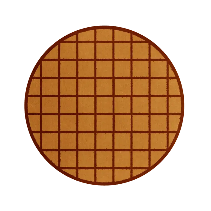 Waffle Round Rug | Round Geometric Rug | Tapis Studio